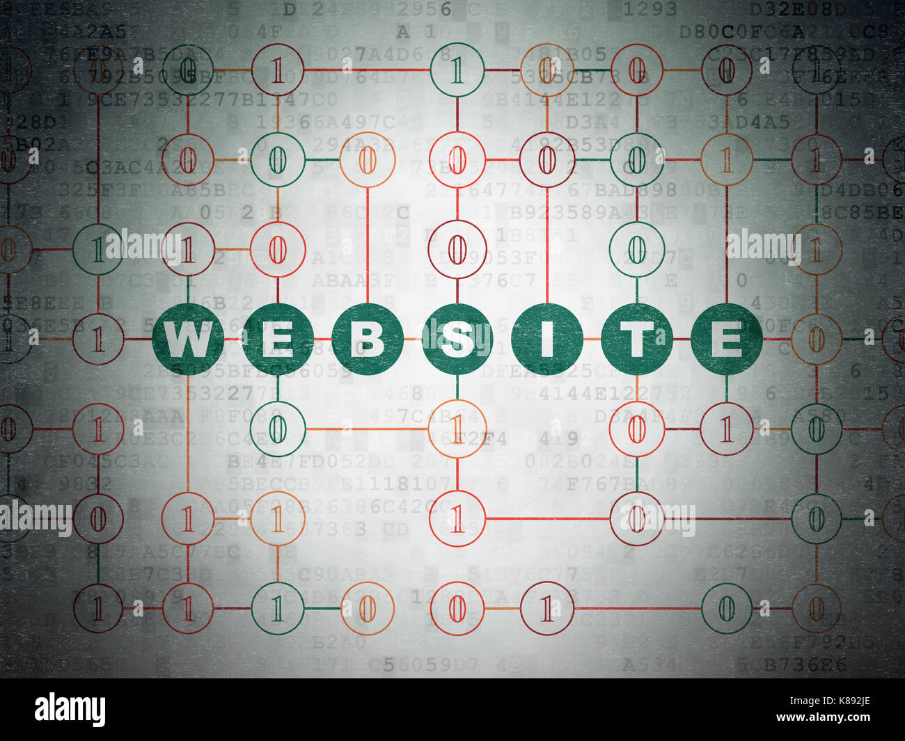 Web design concept: Website on Digital Data Paper background Stock ...