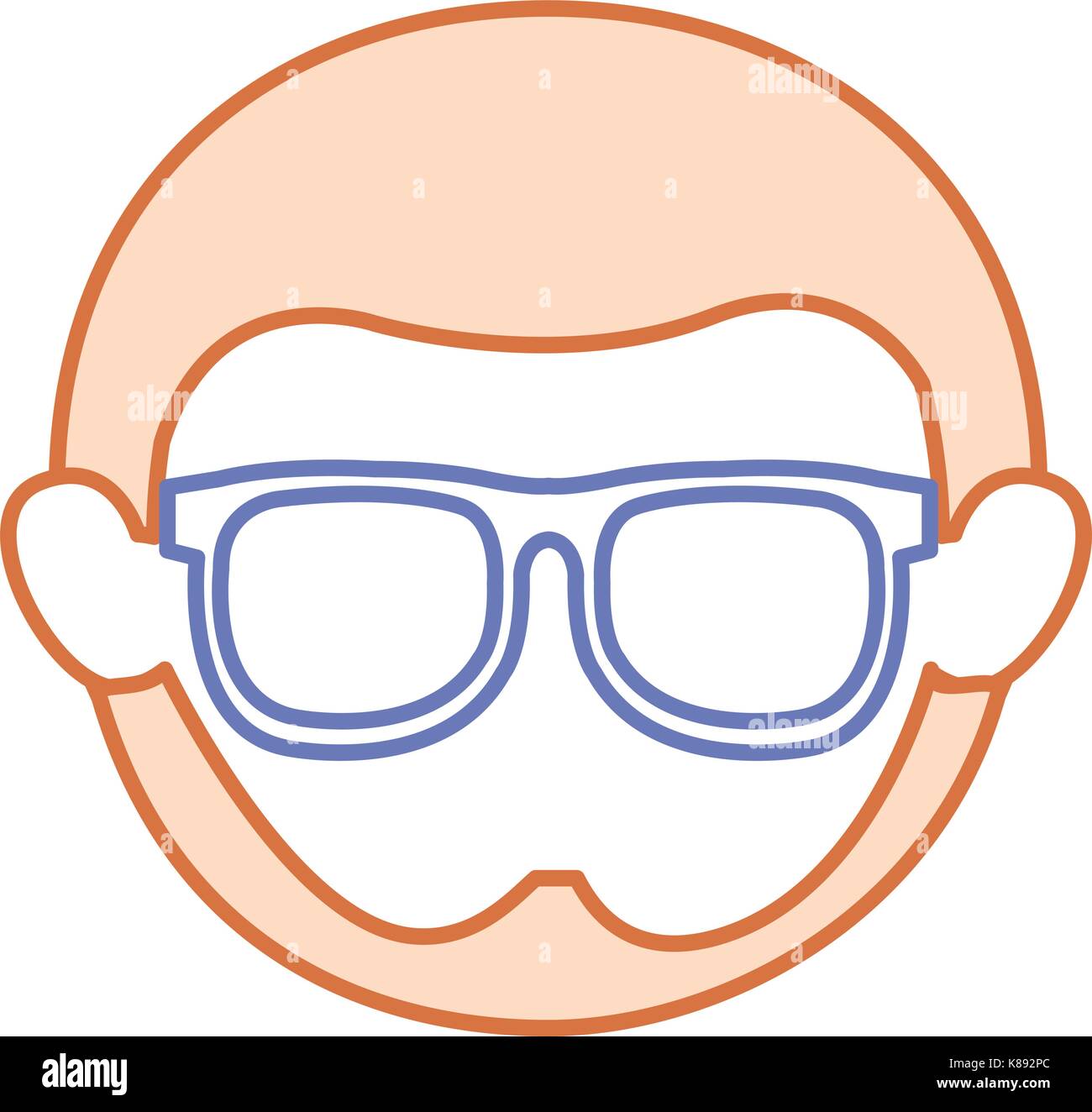 young man head with glasses avatar character vector illustration design ...
