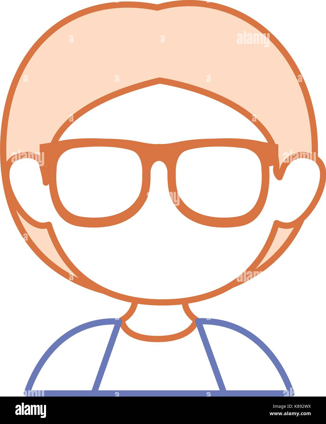 cute little boy with glasses avatar character vector illustration ...