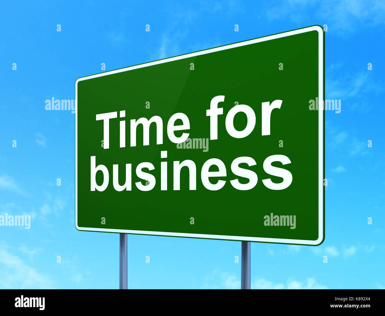Timeline concept: Time for Business on road sign background Stock Photo ...