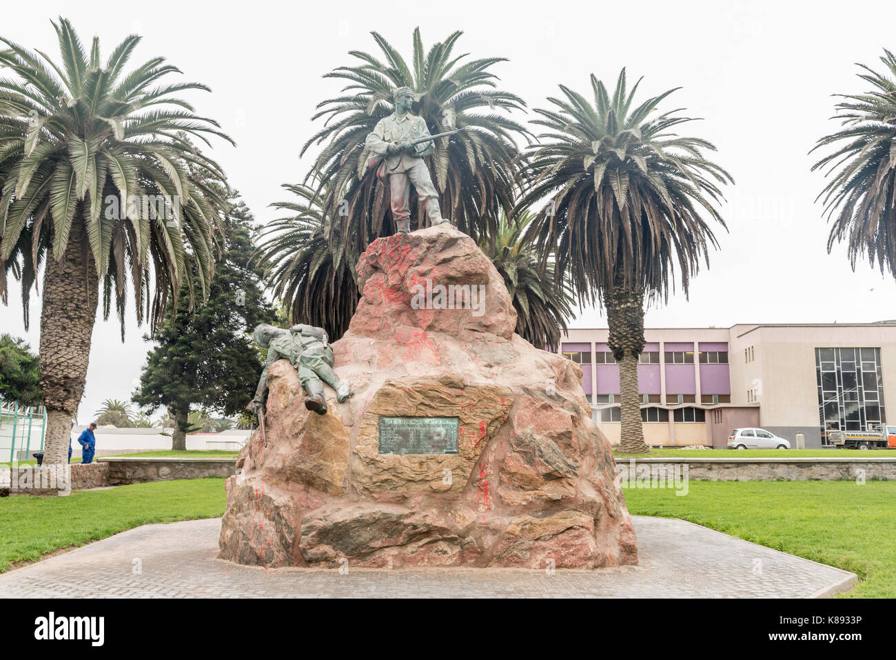 SWAKOPMUND, NAMIBIA - JUNE 30, 2017: A German war memorial in ...