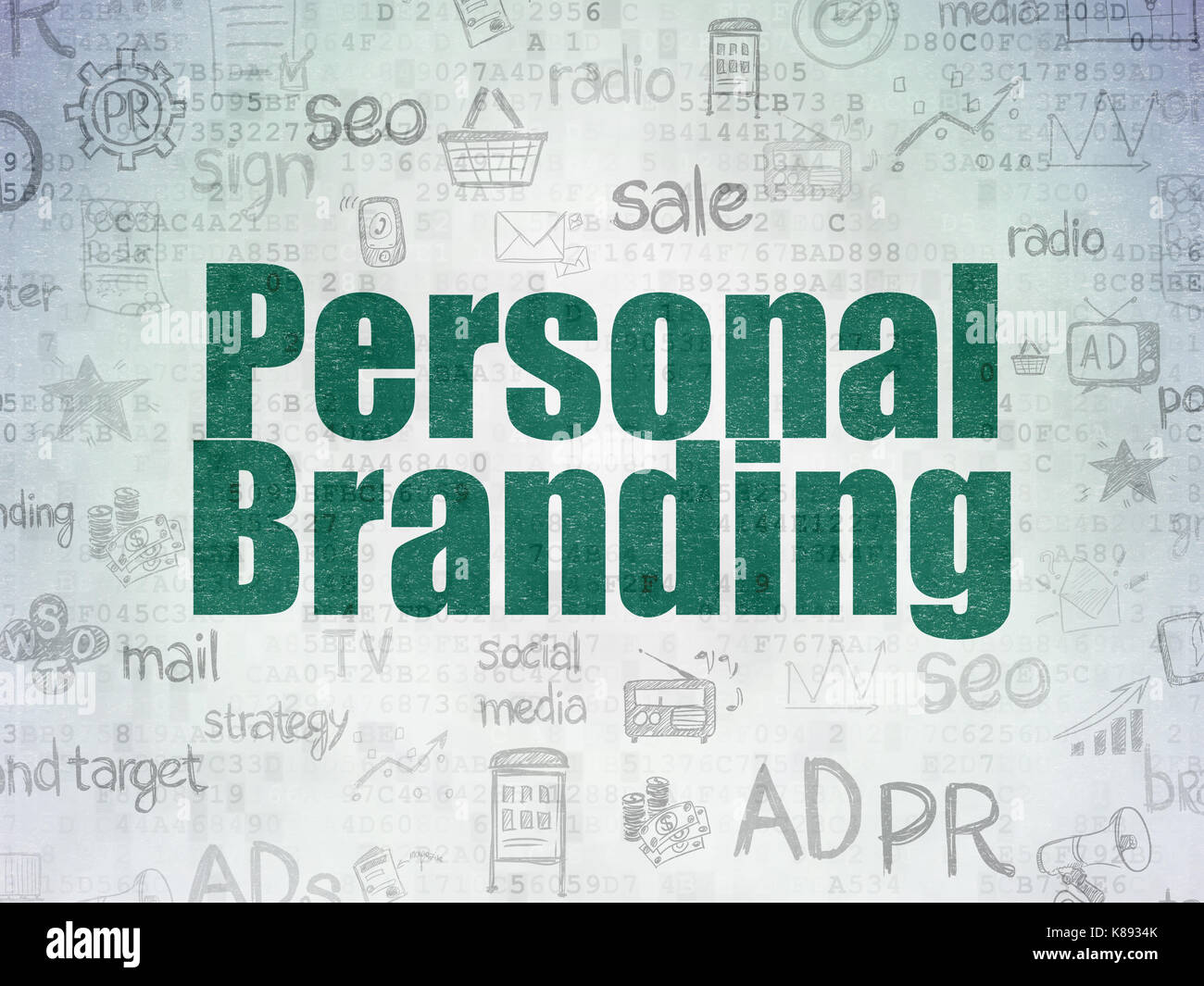 Marketing concept: Personal Branding on Digital Data Paper background ...