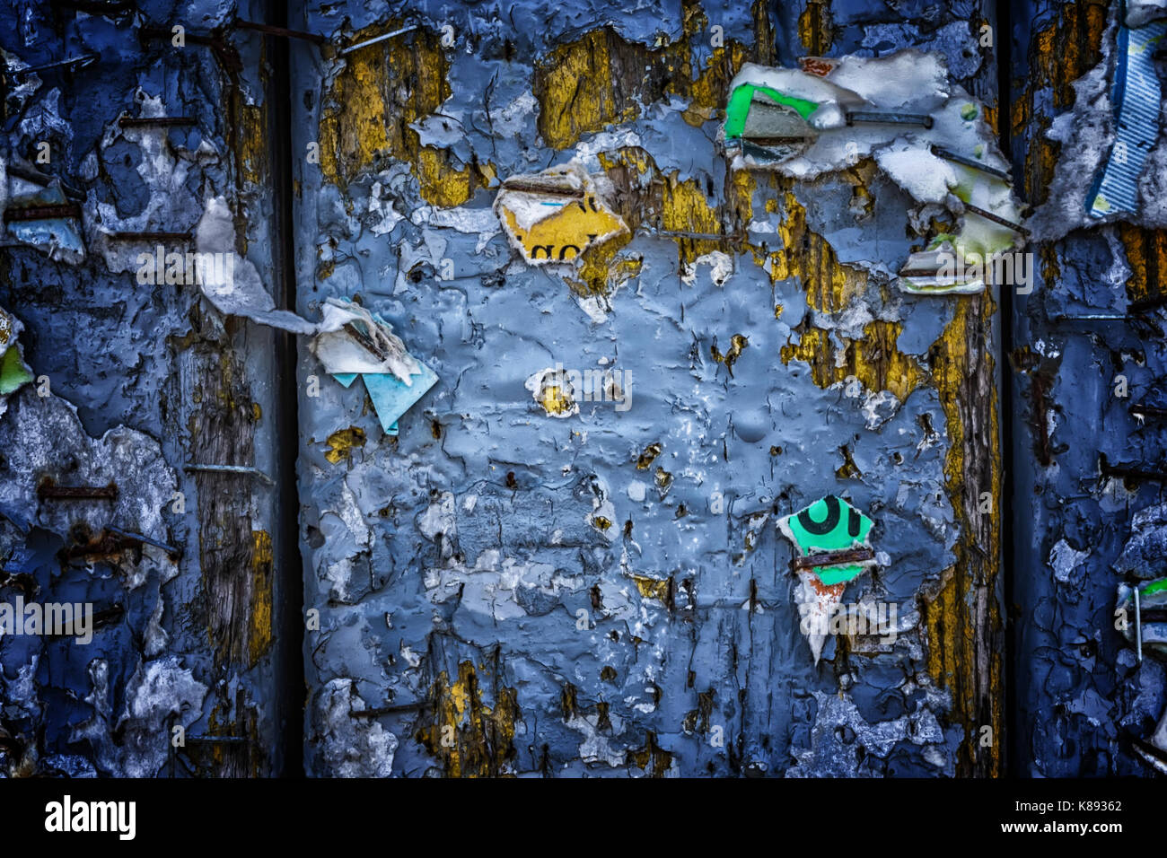 Old Urban Billboard With Torn Peeled Poster Abstract Horizontal ...