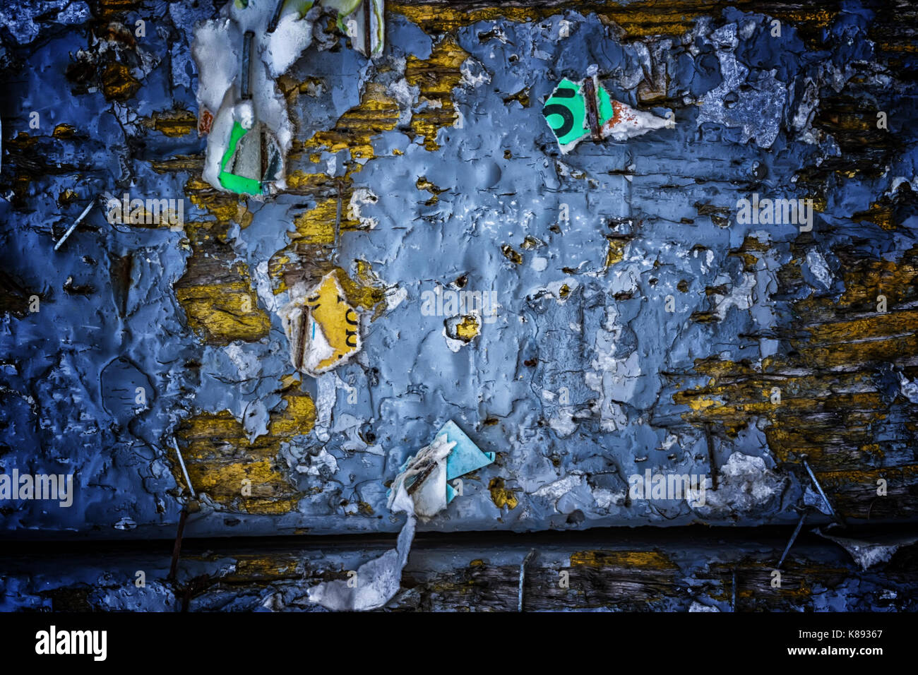Old Urban Billboard With Torn Peeled Poster Abstract Horizontal ...
