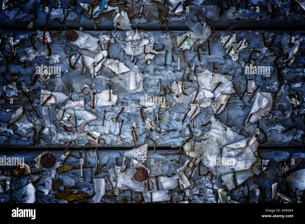 Old Urban Billboard With Torn Peeled Poster Abstract Horizontal ...