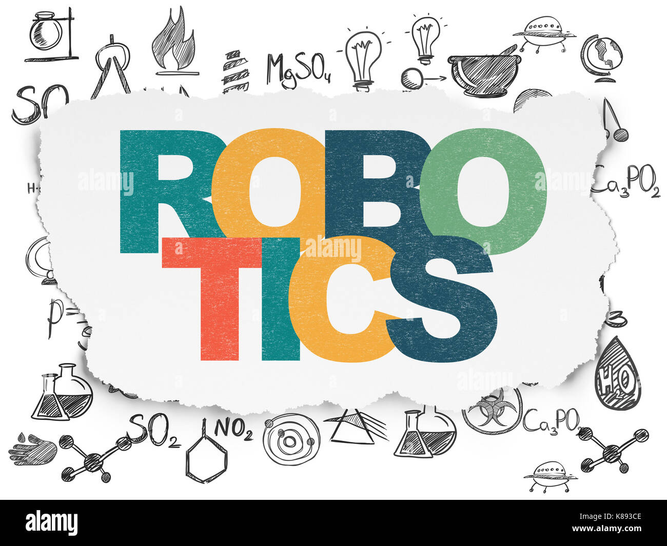 Science concept: Robotics on Torn Paper background Stock Photo - Alamy