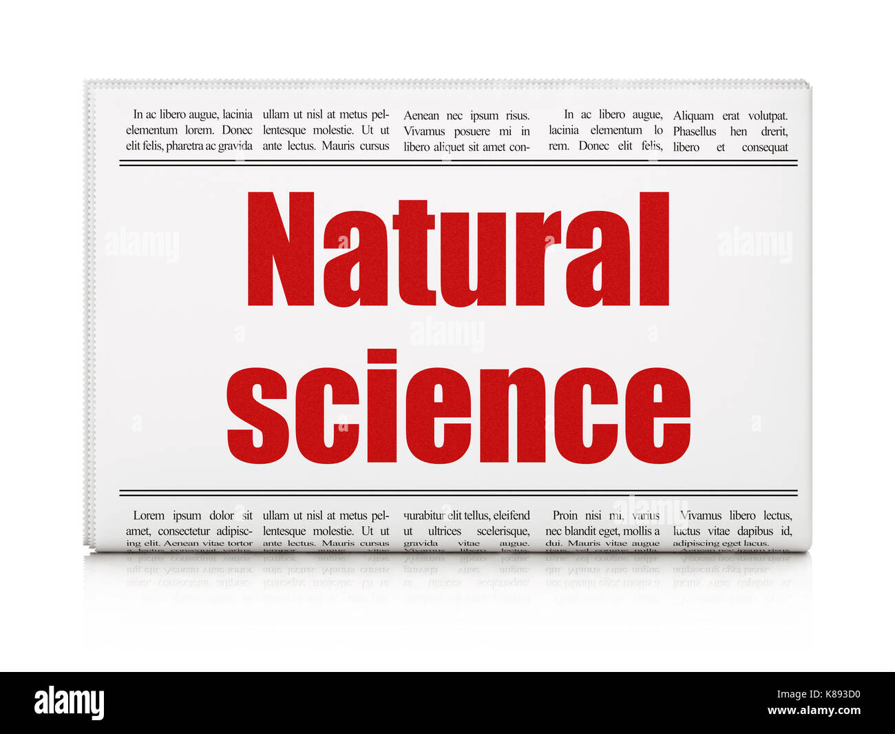 Science concept: newspaper headline Natural Science Stock Photo - Alamy