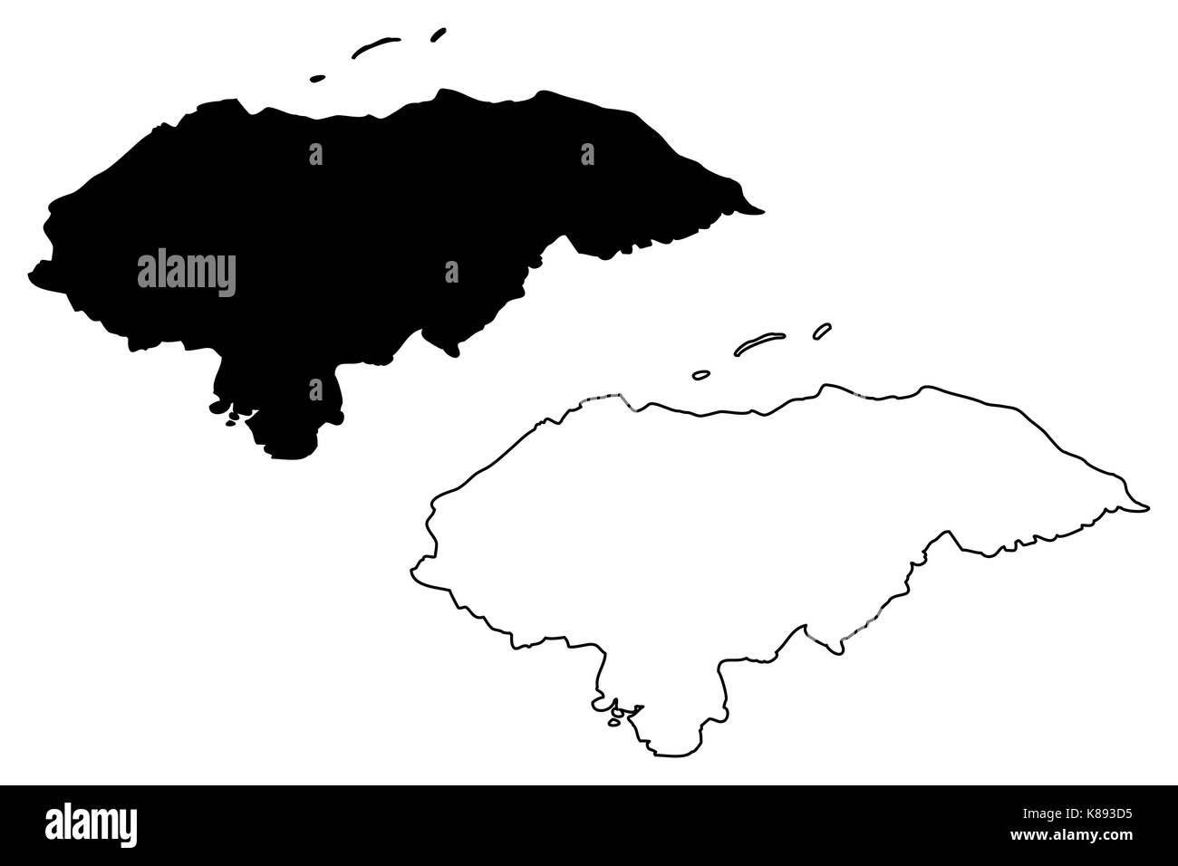 Honduras map vector illustration, scribble sketch Honduras Stock Vector ...