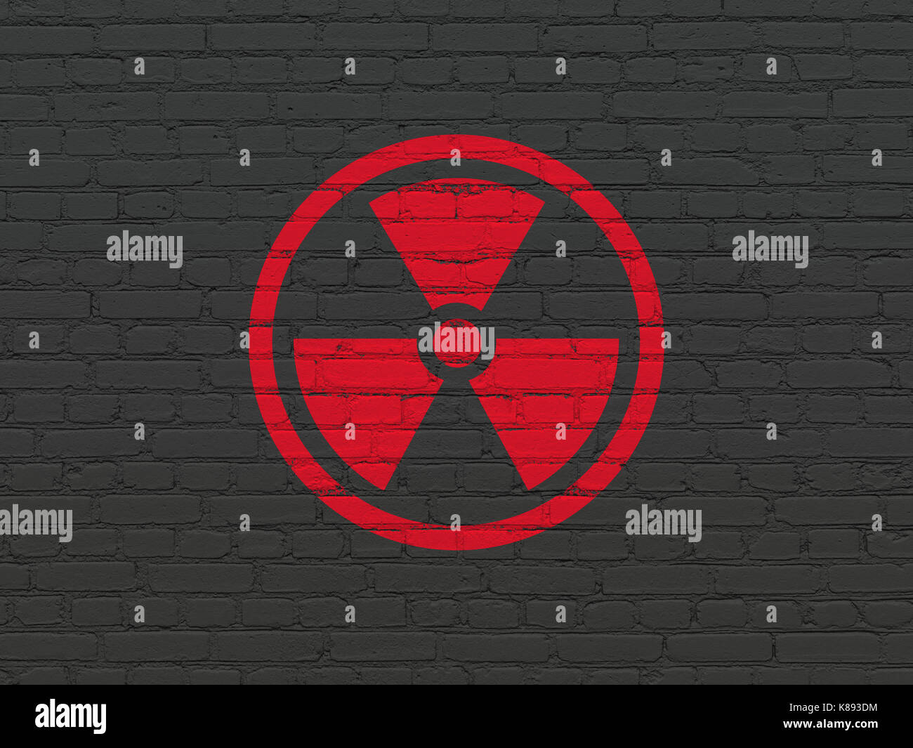 Science concept: Radiation on wall background Stock Photo - Alamy