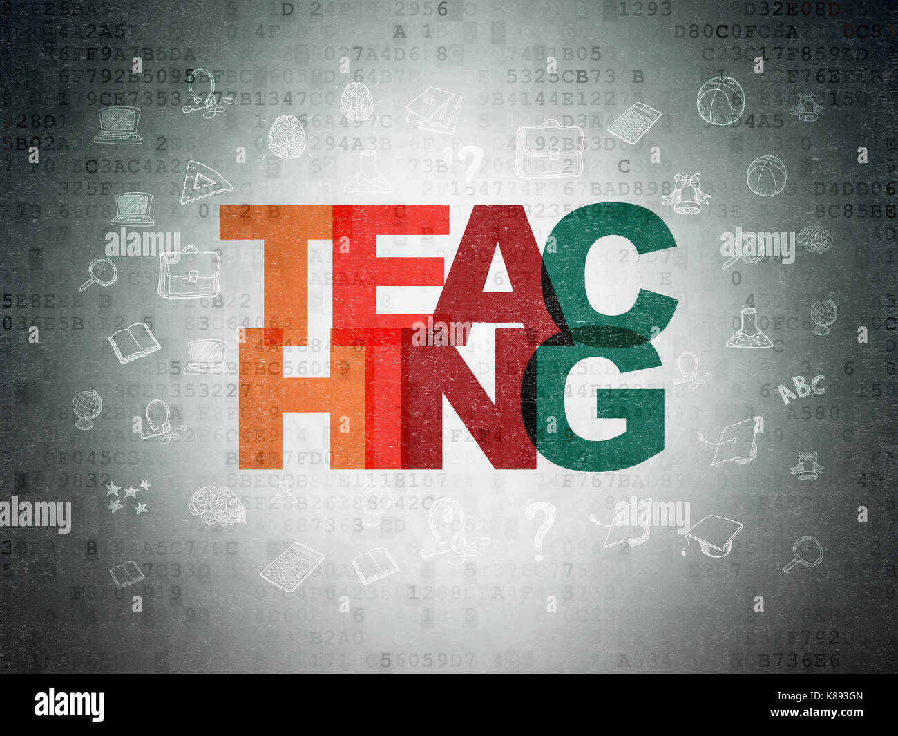 Learning concept: Teaching on Digital Data Paper background Stock Photo ...