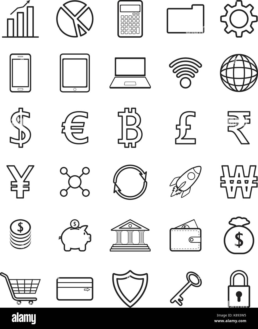 Line graph on laptop Stock Vector Images - Alamy