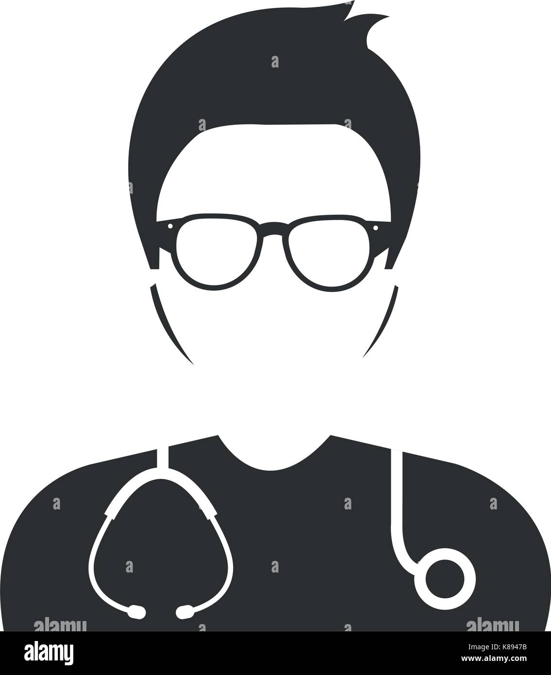 male doctor with stethoscope avatar character vector illustration ...