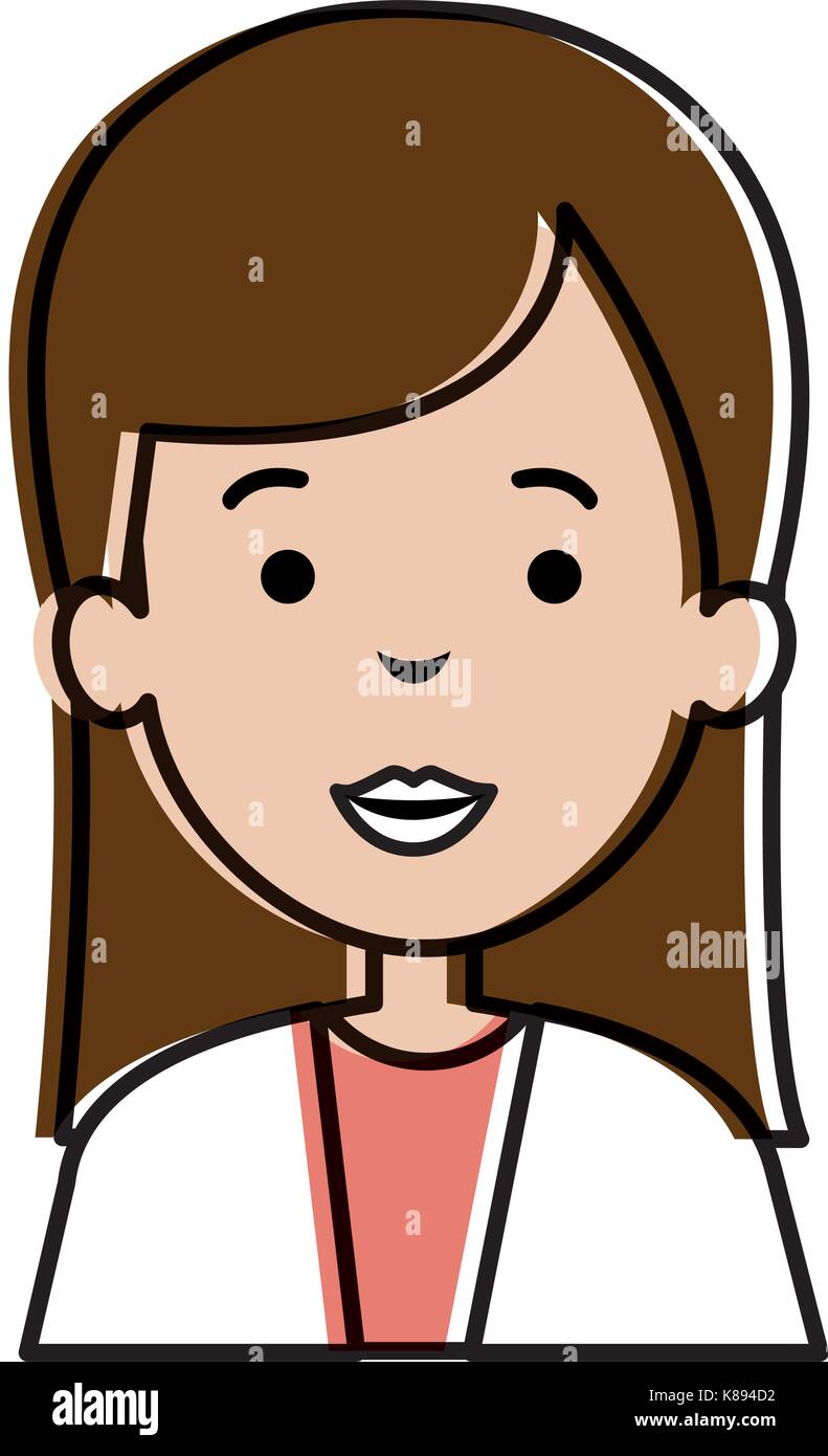 female doctor with stethoscope avatar character vector illustration ...