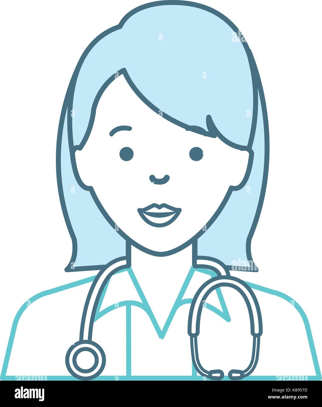 female doctor with stethoscope avatar character Stock Vector Image ...