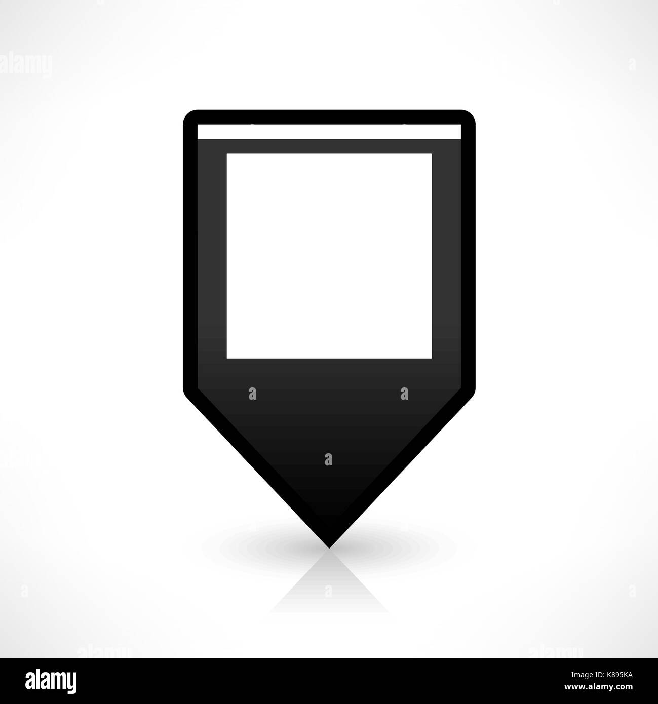 Map pin location sign rounded square icon in flat style. Simple black ...