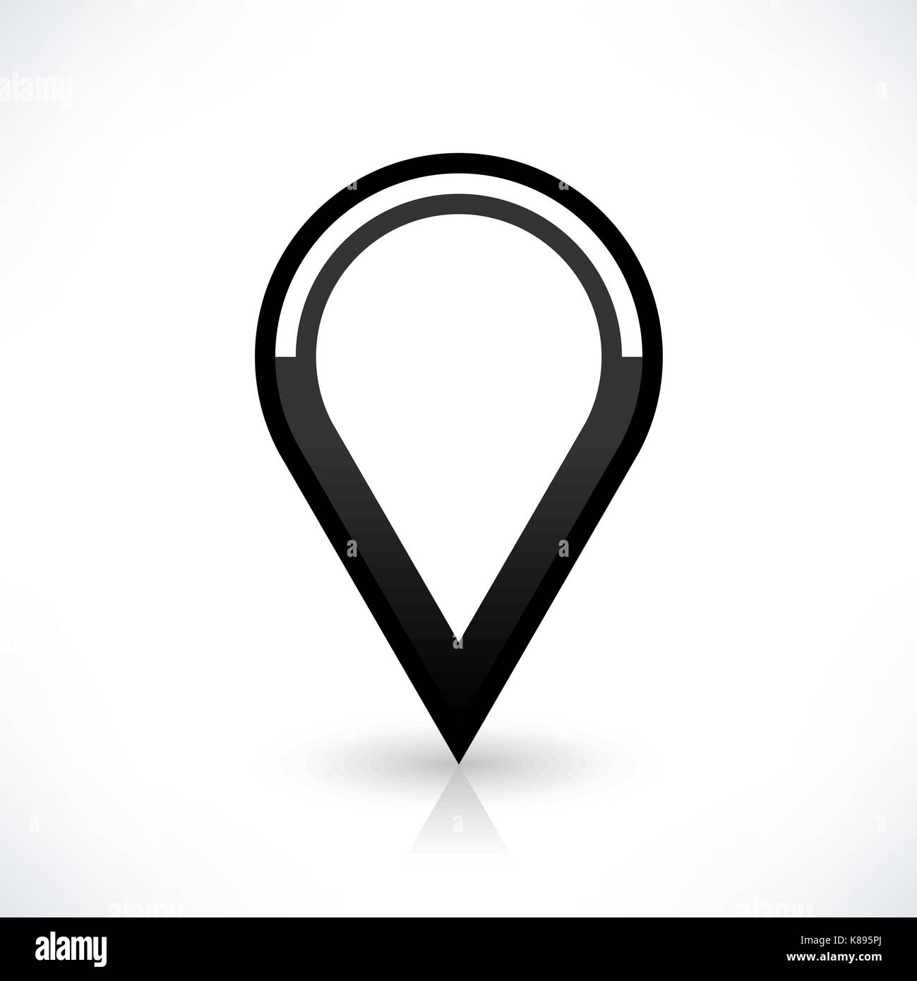 Map pin location sign circle icon in flat style. Simple black shapes ...