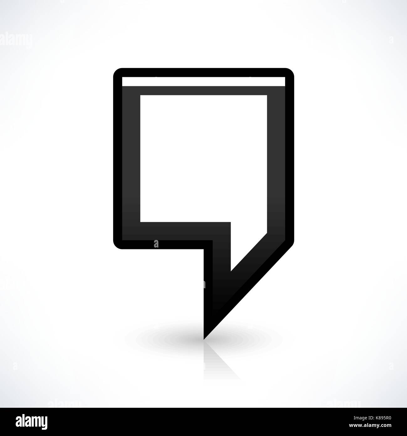 Map pin location sign rounded square icon in flat style. Simple black ...