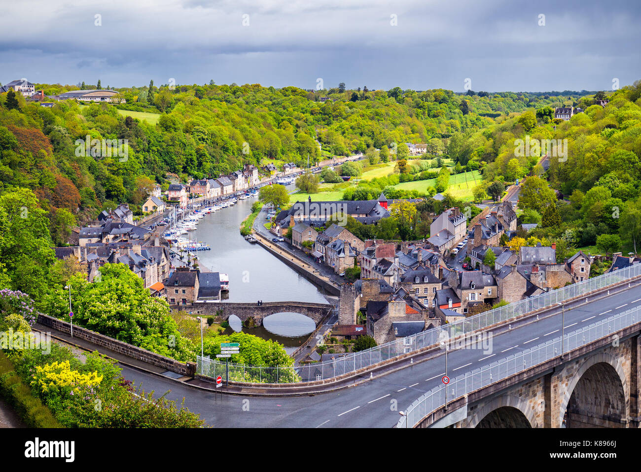 The magnificent old city of Dinan. Concept of Europe travel ...