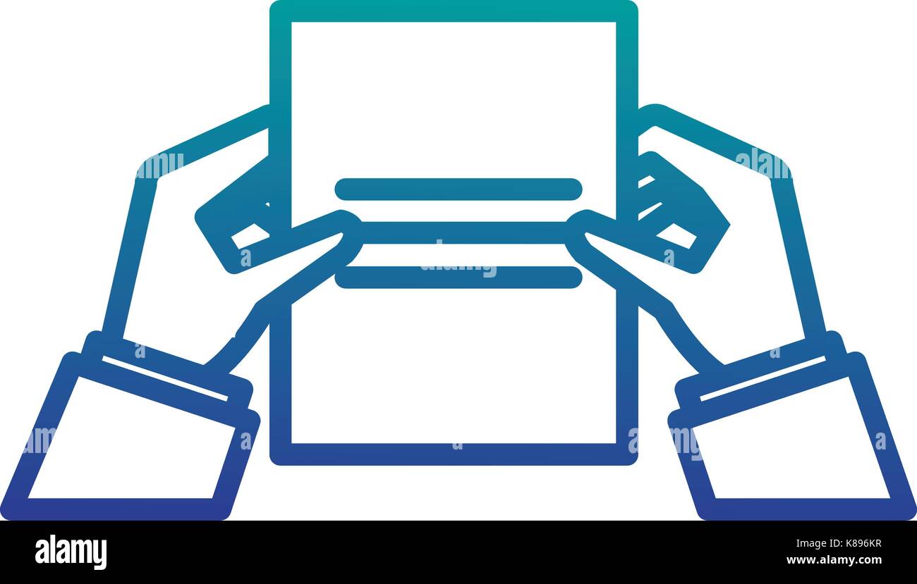 hands human with document paper isolated icon vector illustration ...