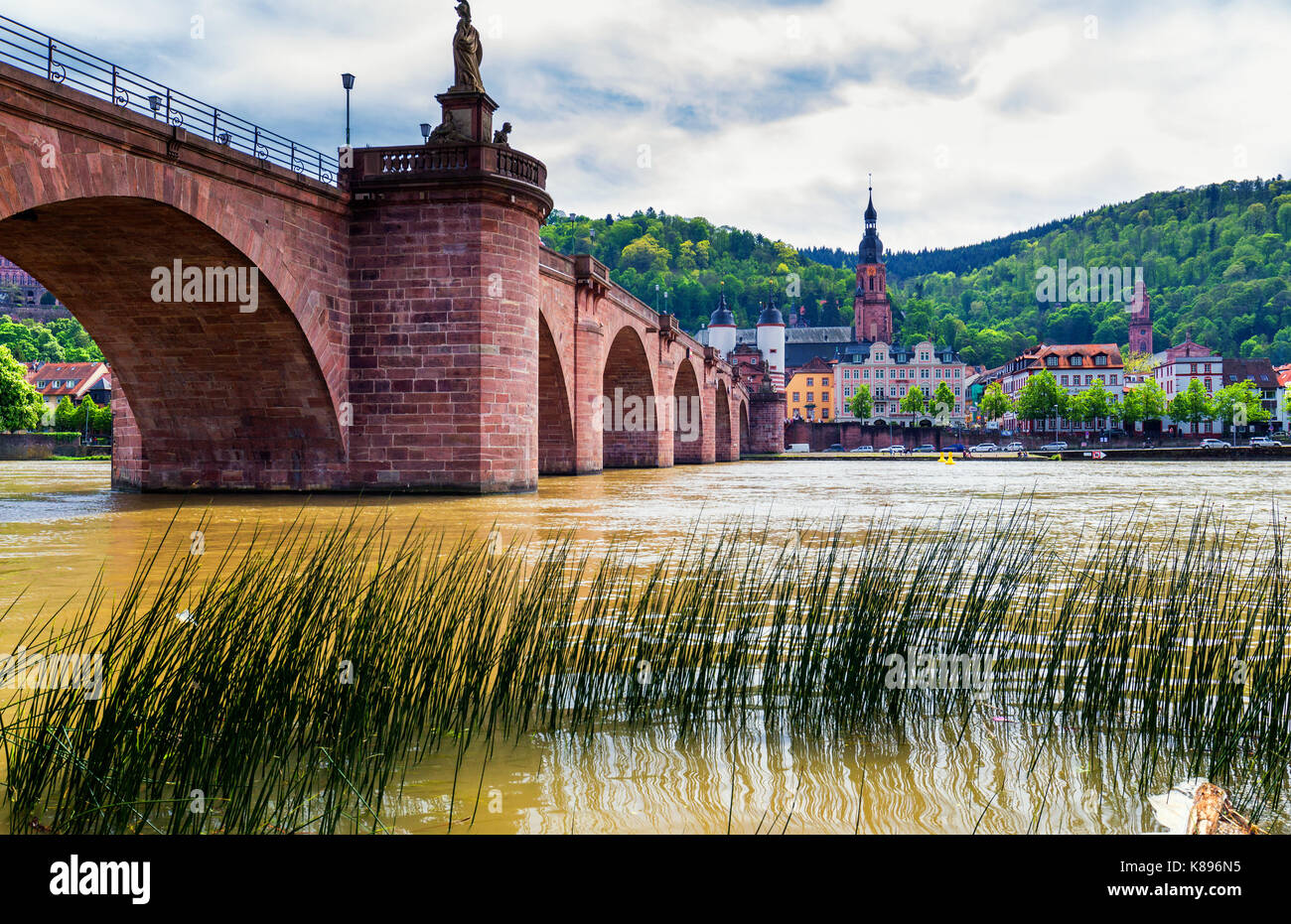 Panoramic view of beautiful medieval town Heidelberg including Carl ...