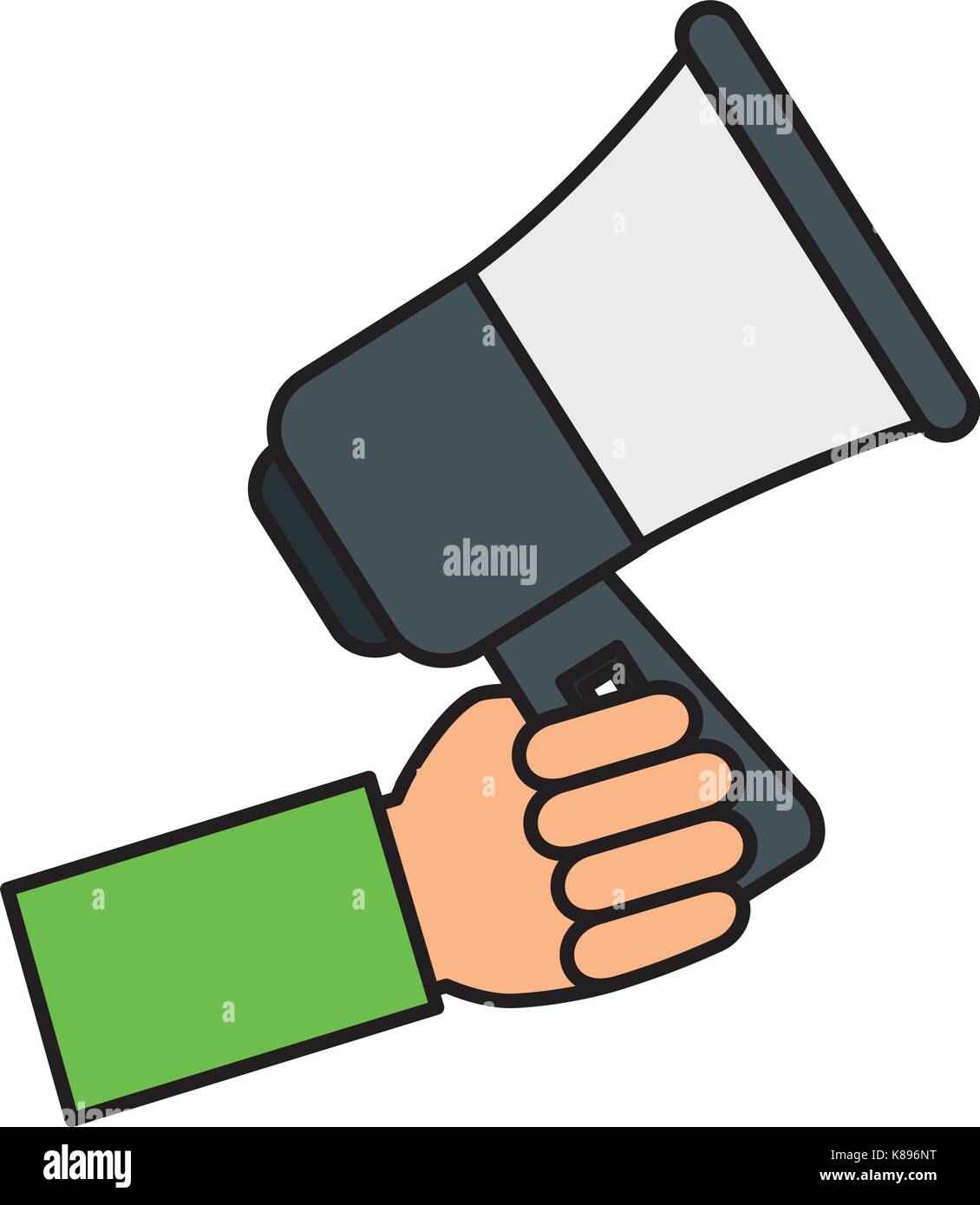 hand human with megaphone sound isolated icon vector illustration ...
