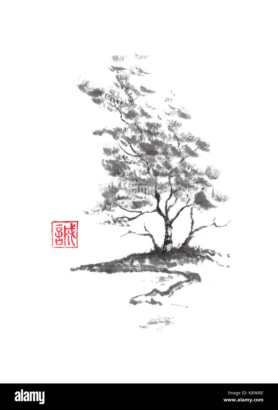 Japanese Tree Ink Painting