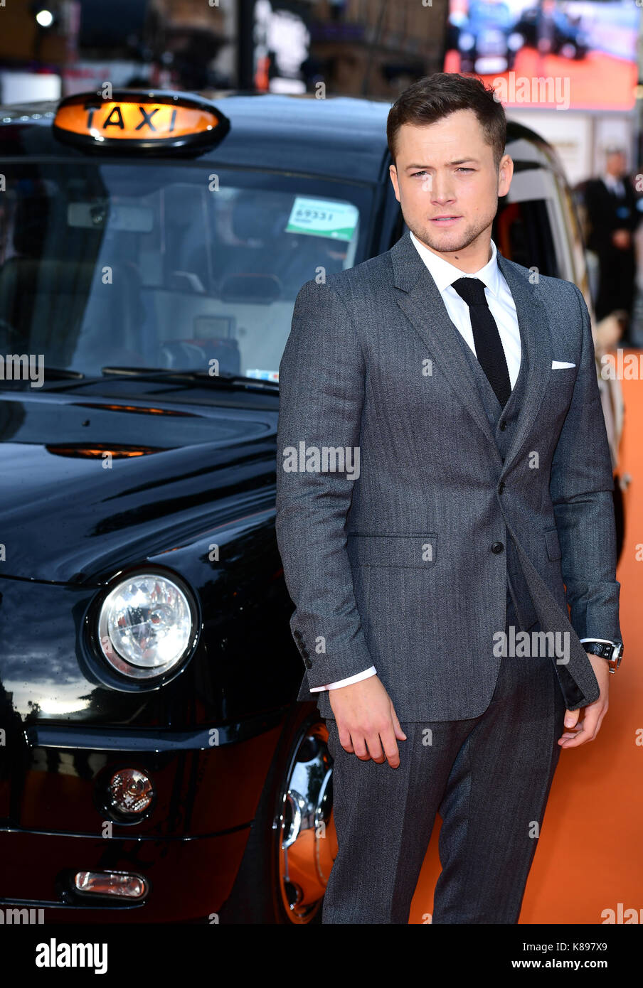 Taron Egerton attending the World Premiere of Kingsman: The Golden ...