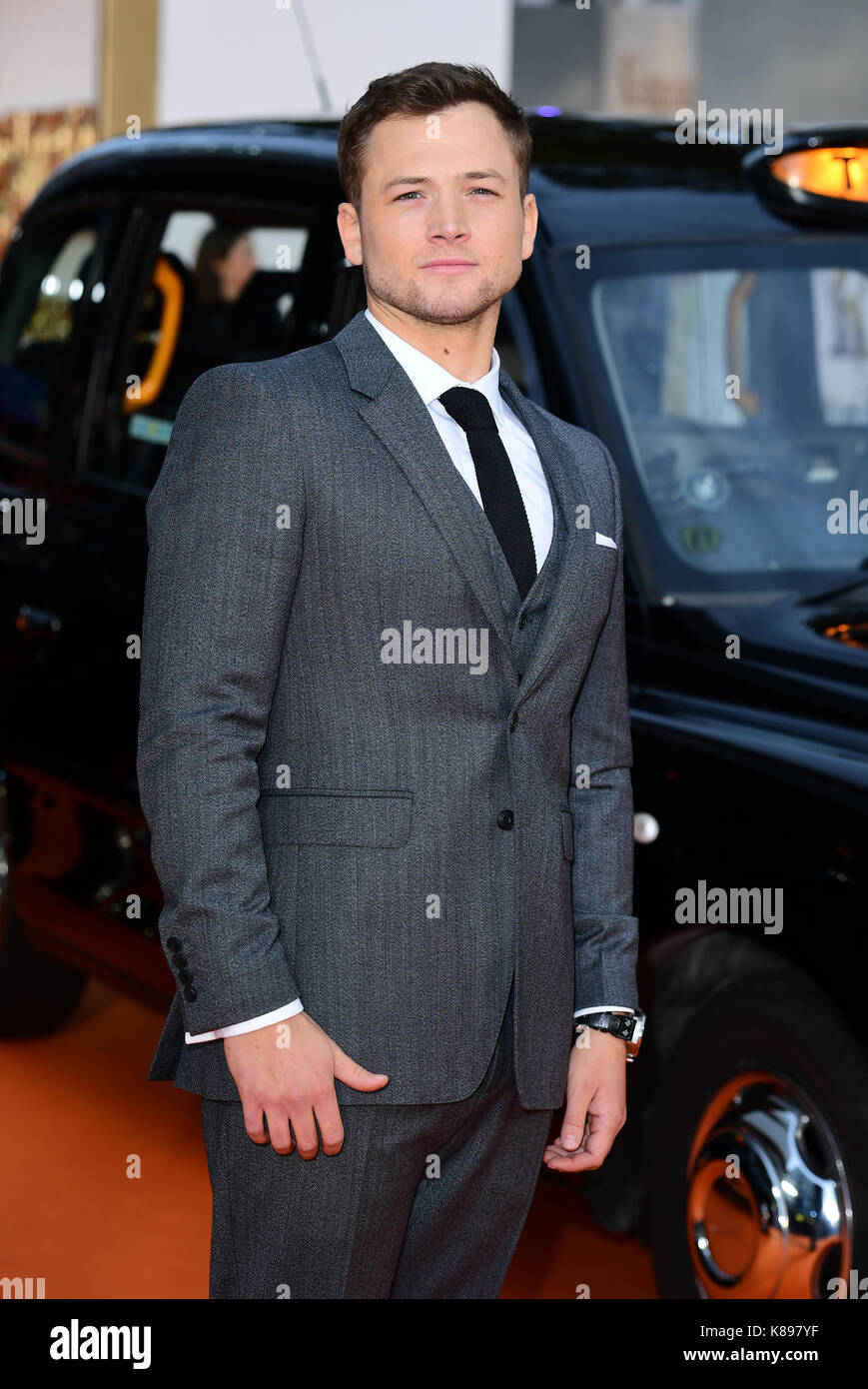 Taron Egerton attending the World Premiere of Kingsman: The Golden ...