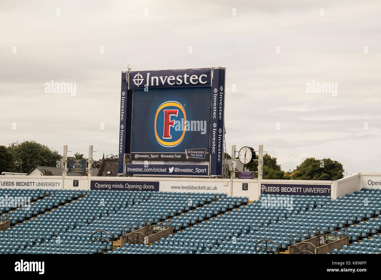 The Electronic video replay board at Headingley Cricket Ground, Leeds ...