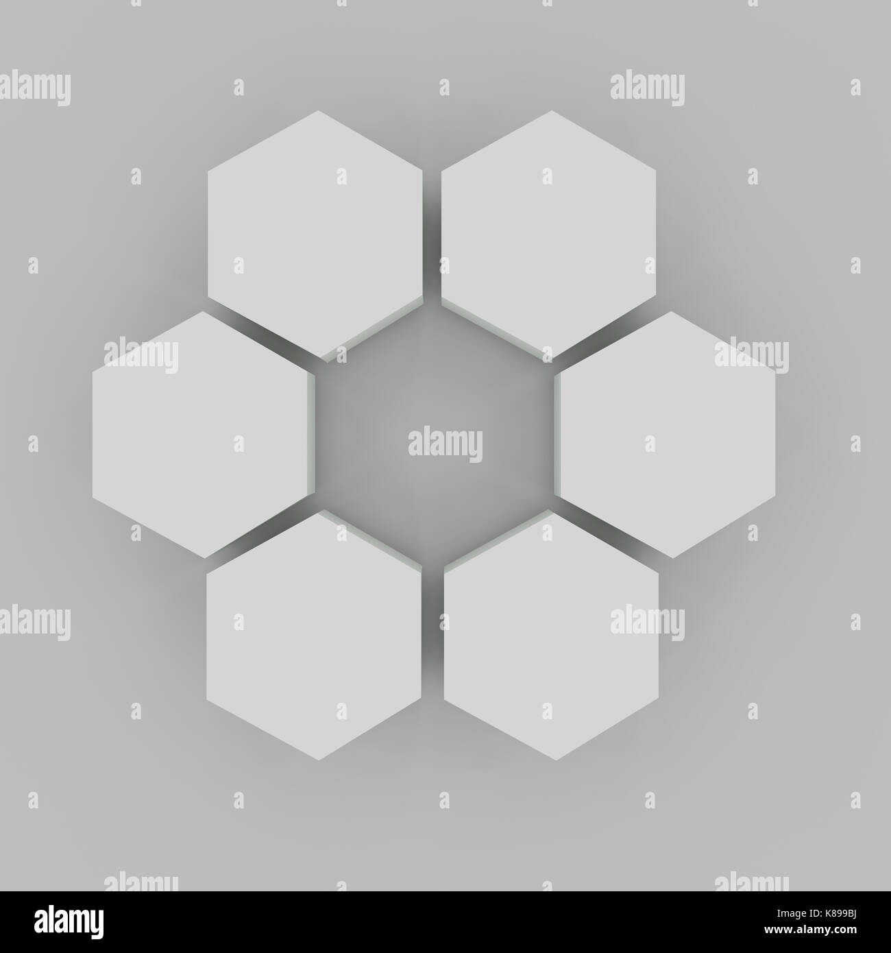 3d rendering of hexagon for process concept info graphic deisign Stock ...