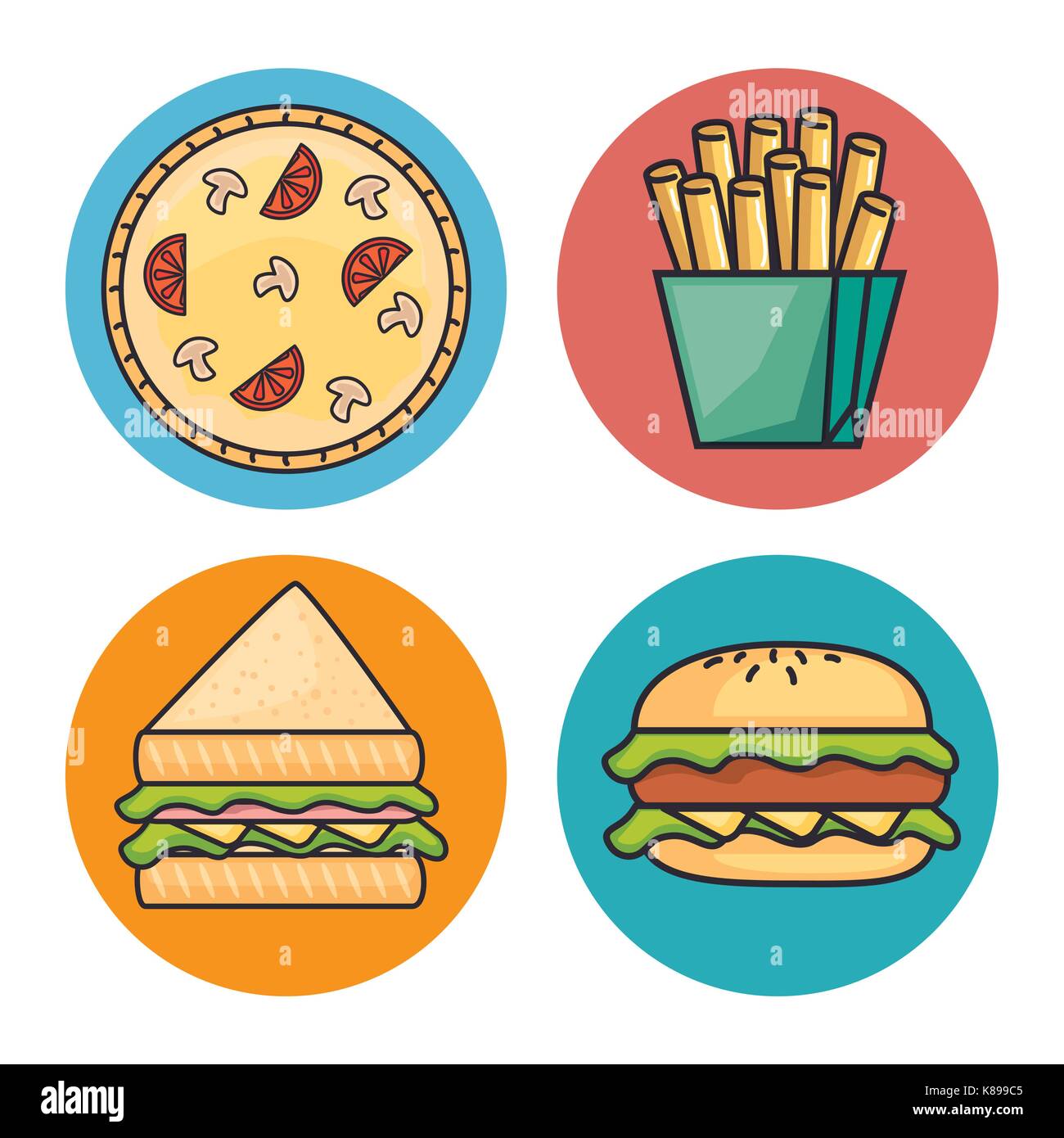 set of fast food icon vector illustration graphic design Stock Vector ...