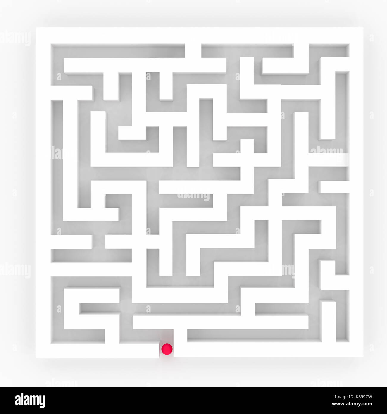 Top view white labyrinth 3d hi-res stock photography and images - Alamy