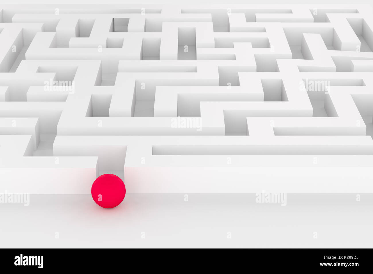 Top view white labyrinth 3d hi-res stock photography and images - Alamy