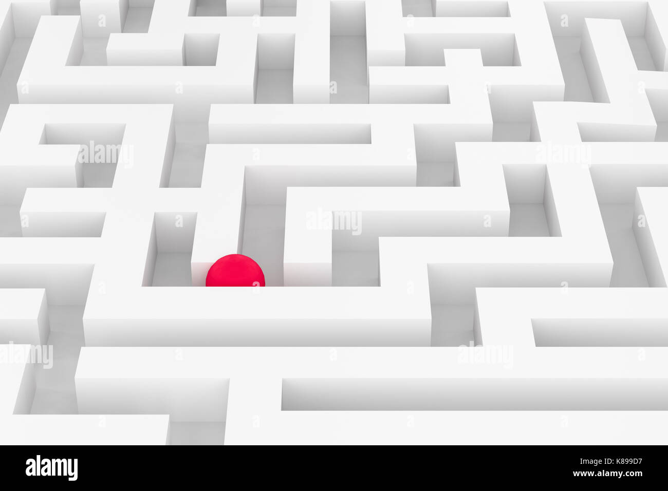 Top view white labyrinth 3d hi-res stock photography and images - Alamy