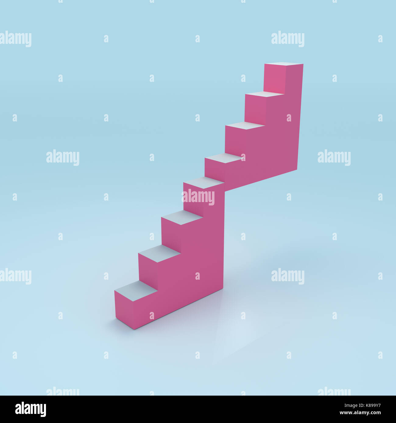 3d rendering of abstract Stairway isolated white background Stock Photo ...