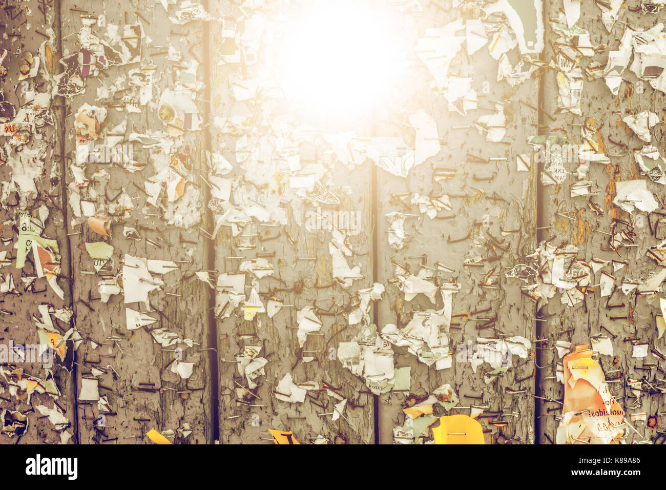 Old Urban Billboard With Torn Peeled Poster Abstract Horizontal ...
