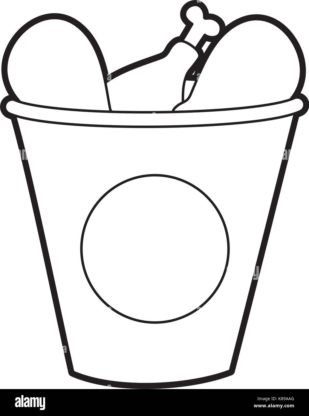 Fastfood fried chicken bucket Stock Vector Images - Alamy