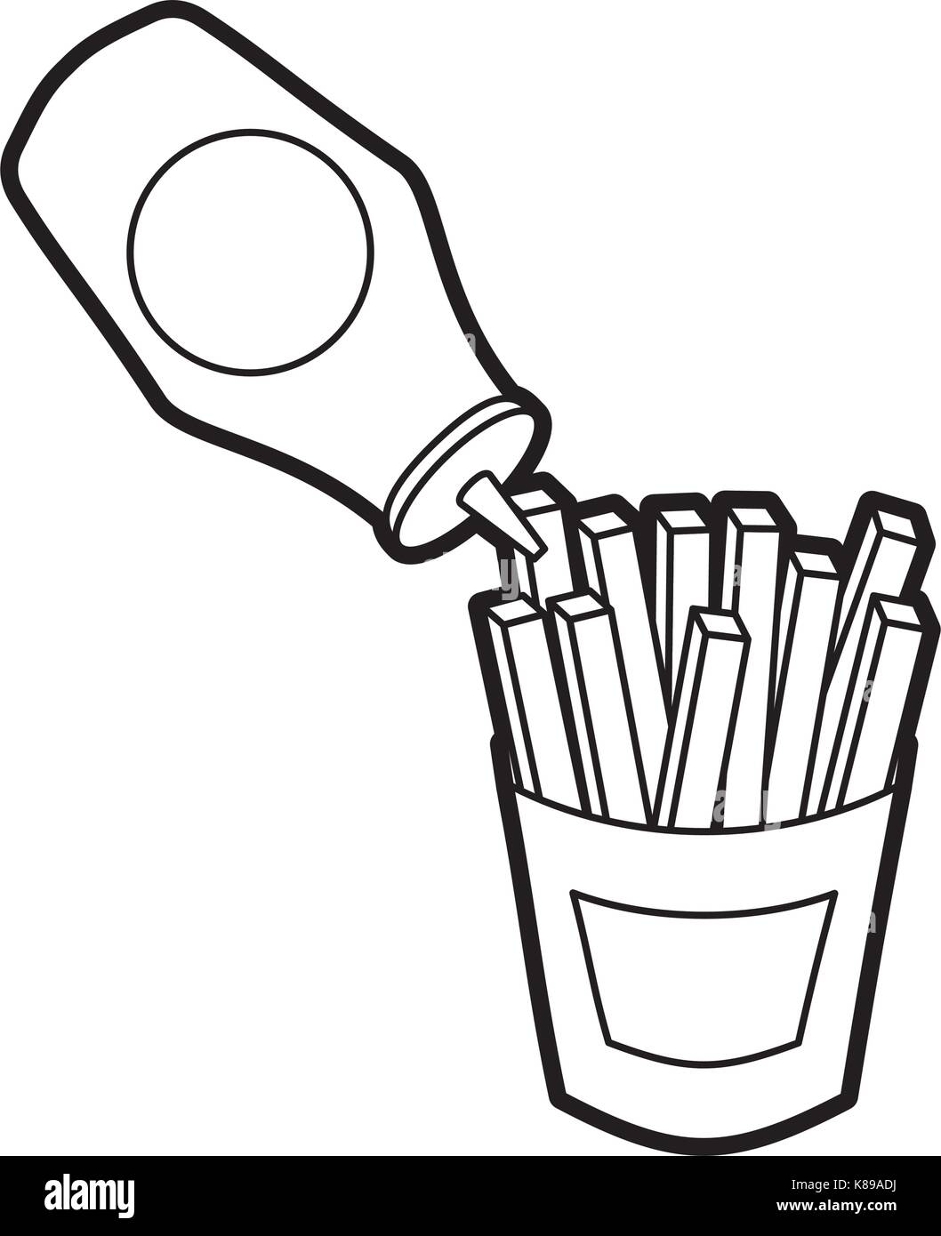 french fries with ketchup fast food tasty fresh Stock Vector Image ...