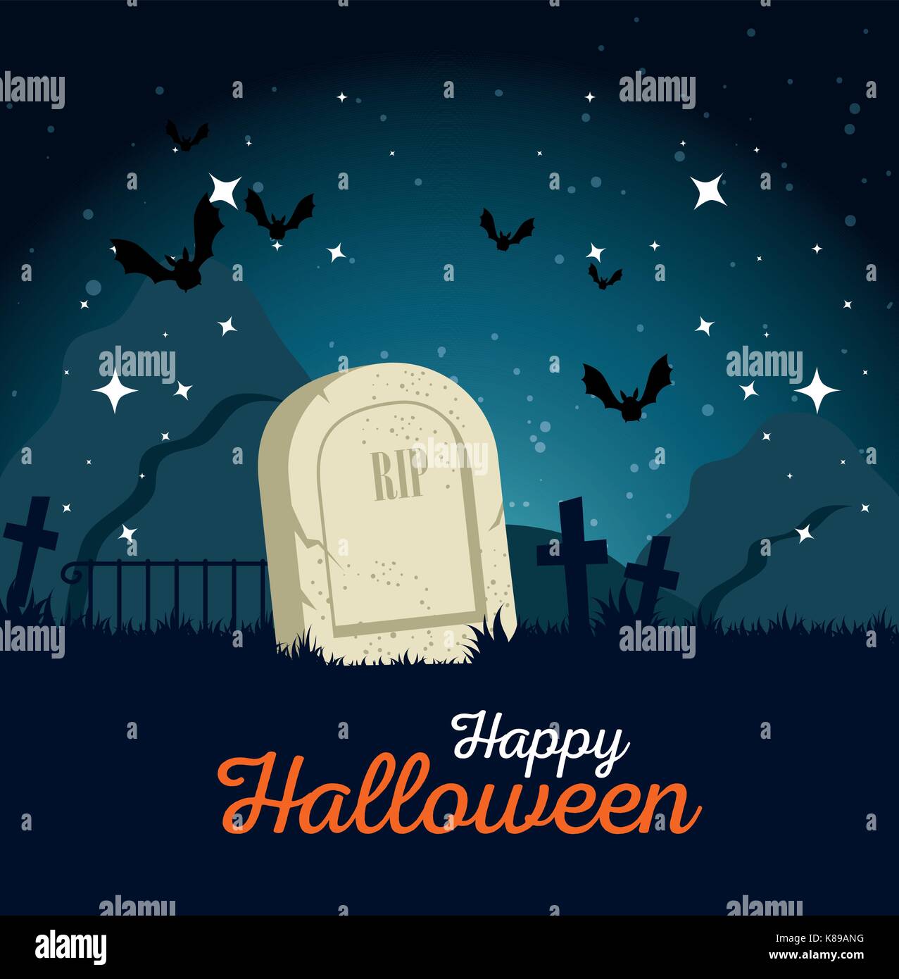 gravestone halloween cartoon vector illustration graphic design Stock ...