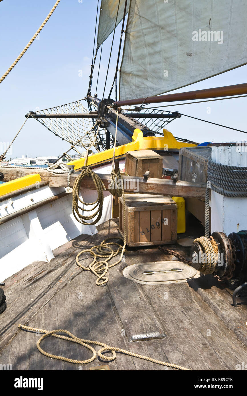 Foredeck of he Spirit of Dana Point at the Festival of Sail in San ...
