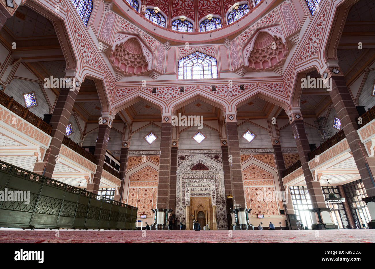 Putrajaya, Malaysia - Jul 7, 2015. Interior of Putra Mosque at downtown ...