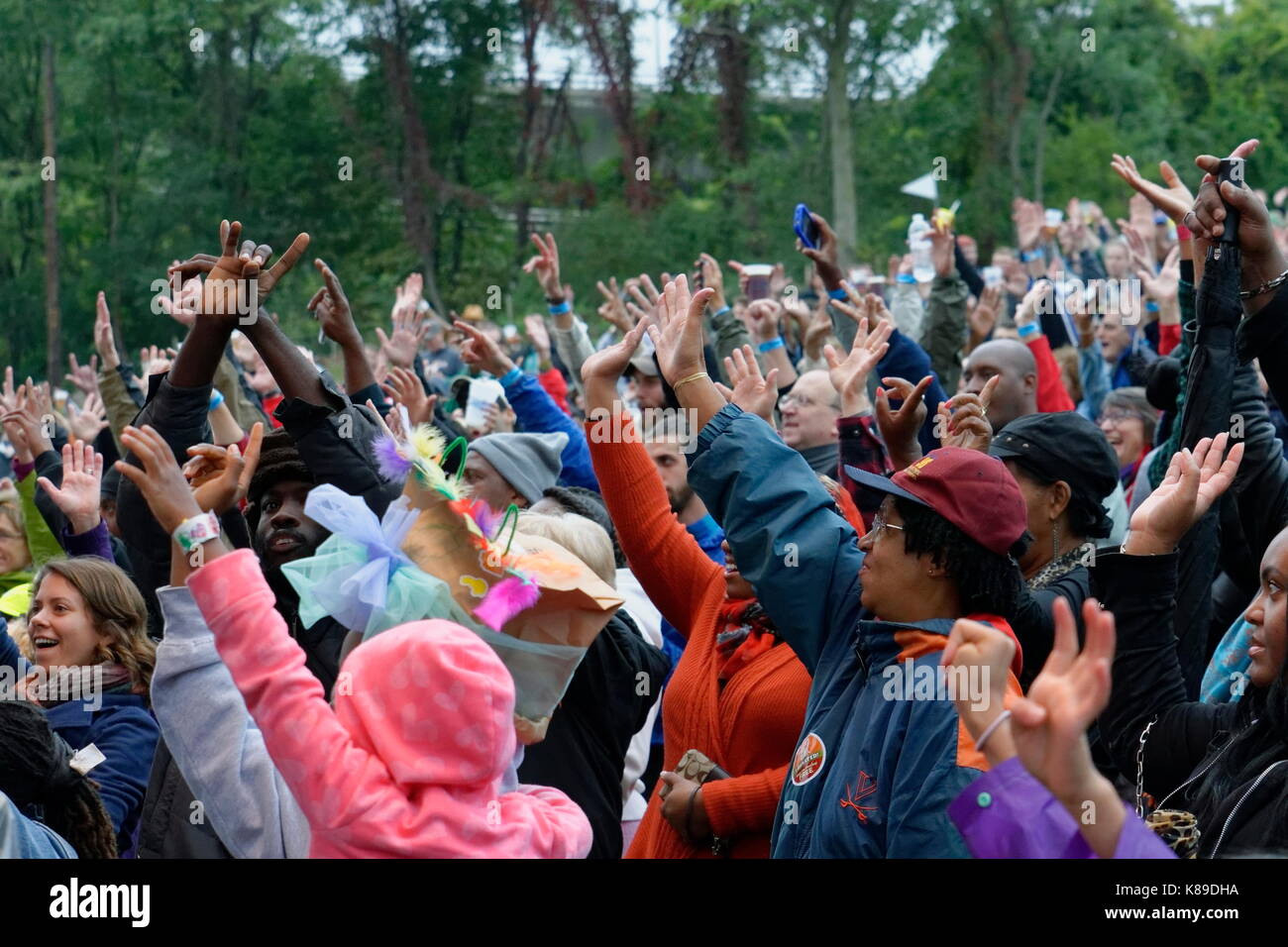 Hands Raised Crowd High Resolution Stock Photography and Images - Alamy