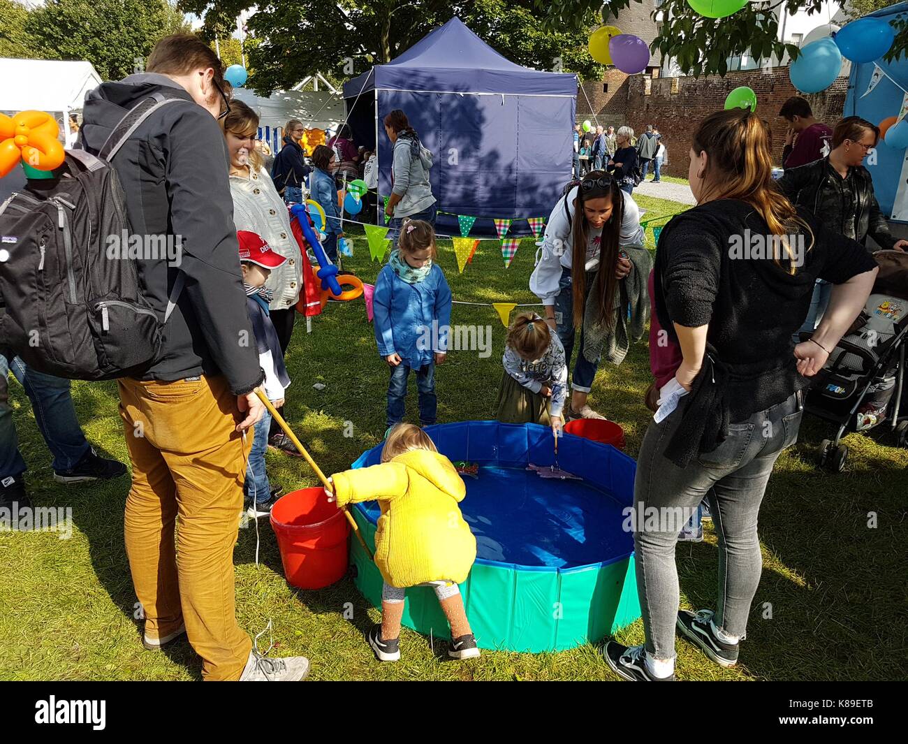 Children's World day. Kids participate in games, sweepstakes, learn new ...