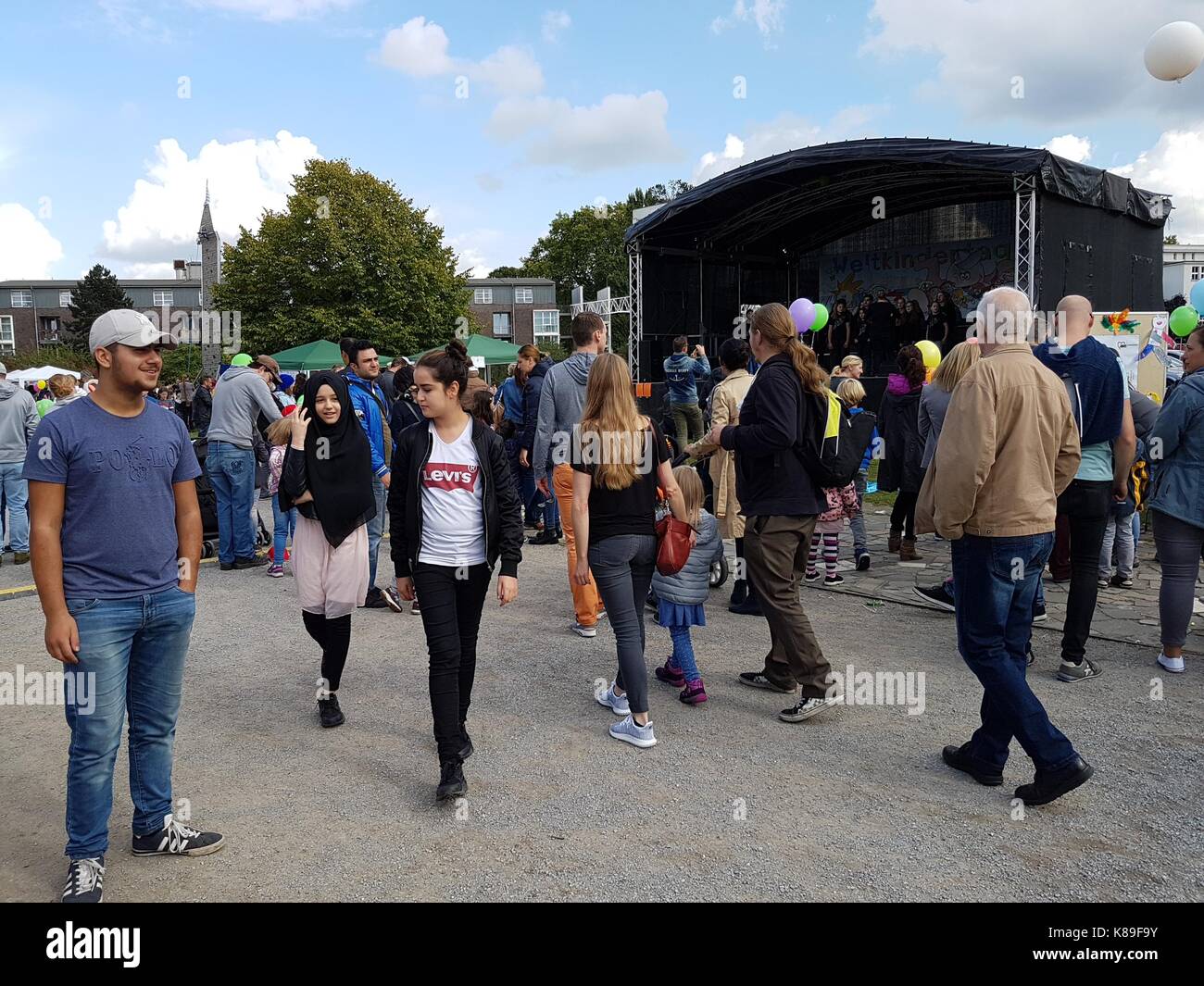 Children's World day. Kids participate in games, sweepstakes, learn new ...