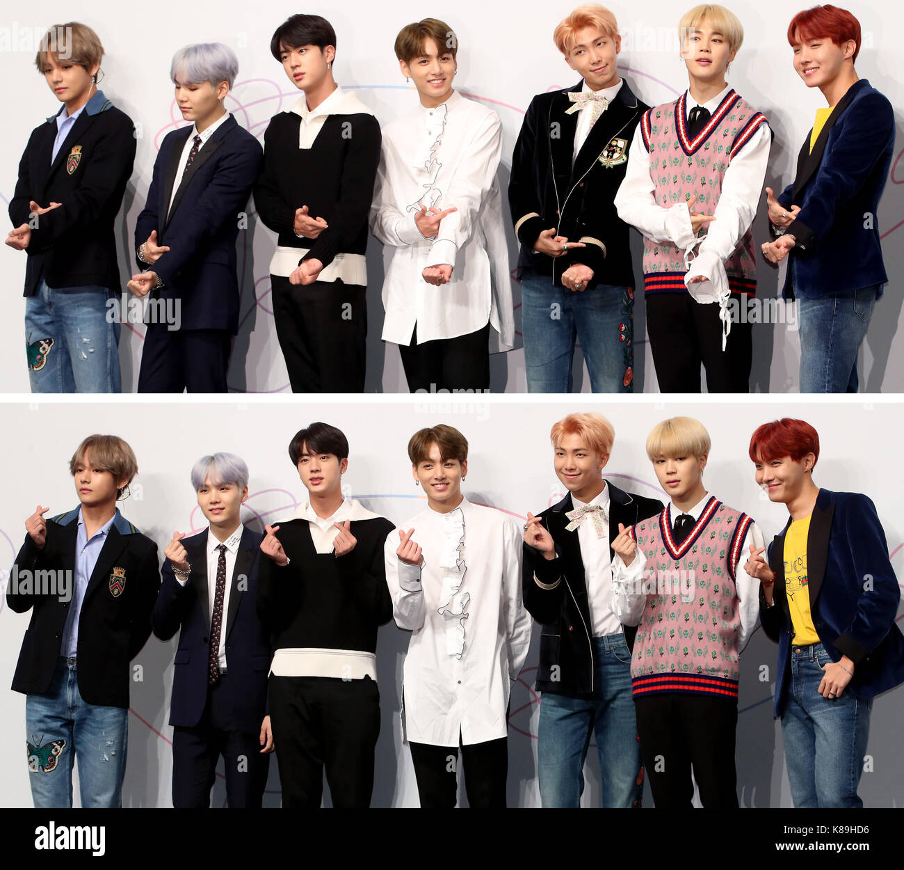 S. Korean boy group BTS South Korean boy group BTS poses for a photo ...