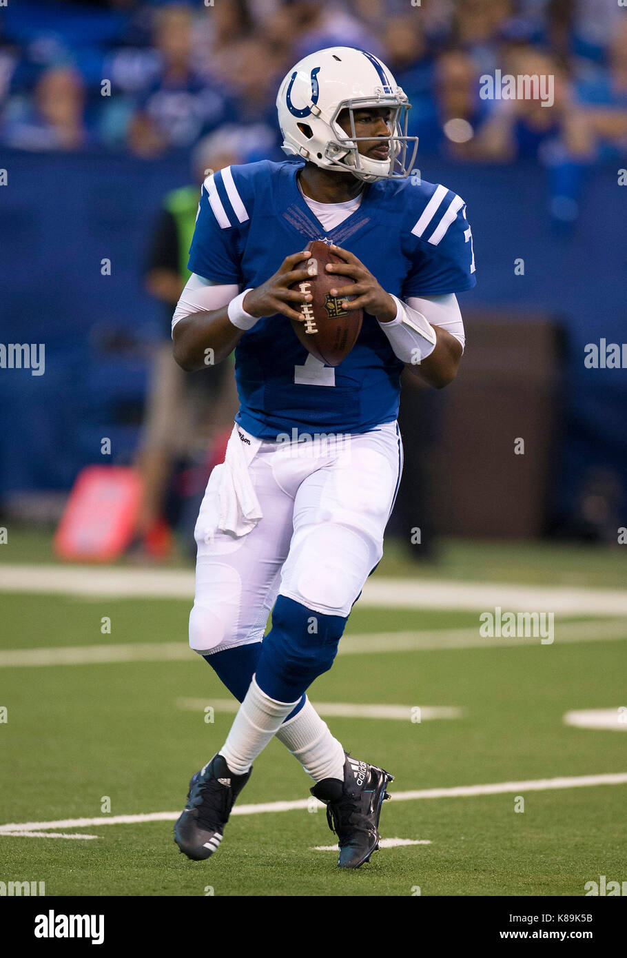 Ot. 17th Sep, 2017. Indianapolis Colts quarterback Jacoby Brissett (7 ...