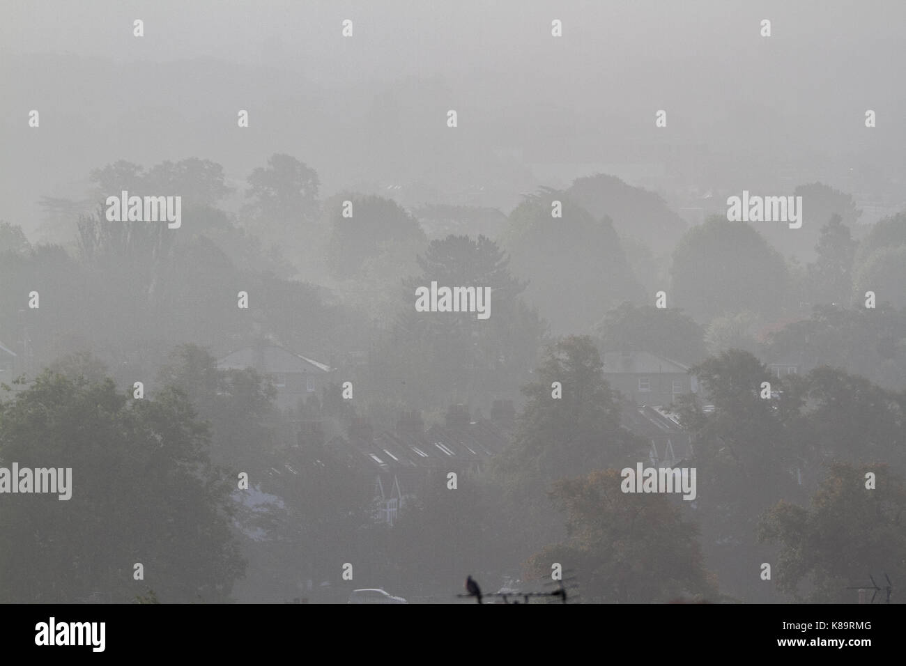 London, UK. 19th Sep, 2017. UK Weather. Wimbledon landscape bathed in ...