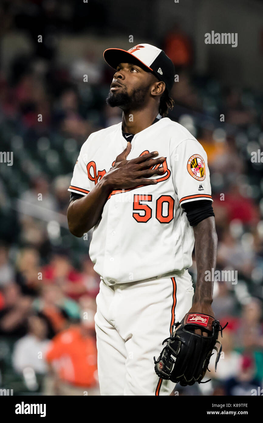 Baltimore, Maryland, USA. 18th Sep, 2017. Baltimore Orioles relief ...