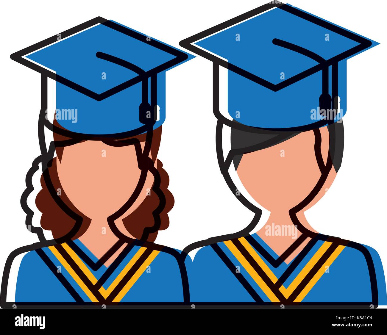 Graduation friends Stock Vector Images - Alamy