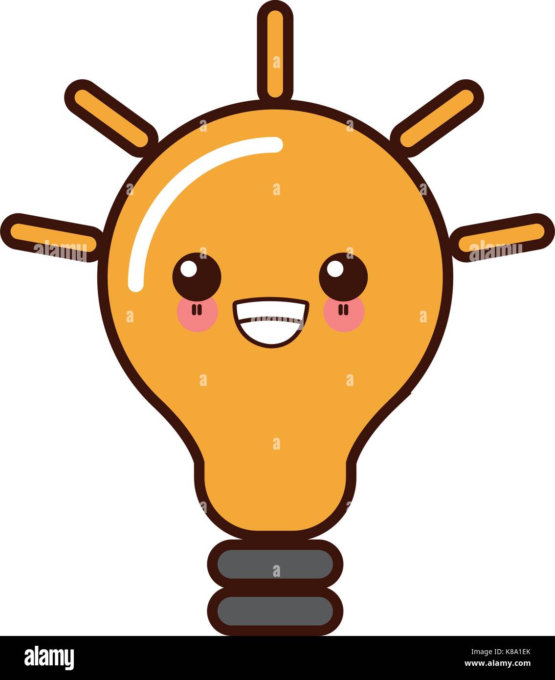 Bulb light energy cute kawaii cartoon Stock Vector Image & Art - Alamy